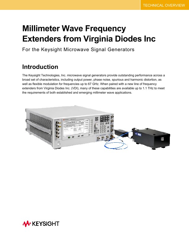 Millimeter Wave Frequency Extenders from Virginia Diodes Inc PDF Asset Page | Keysight
